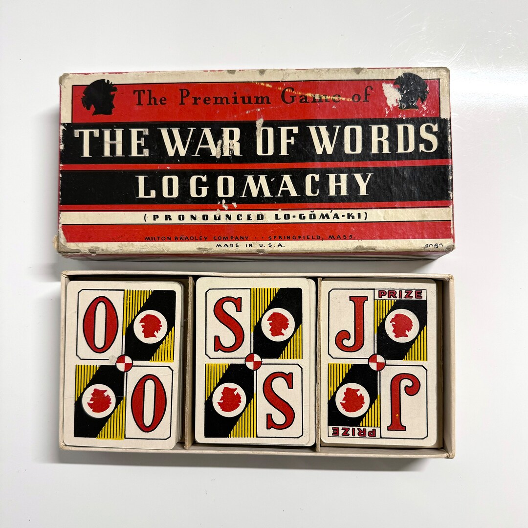 Antique 1930s Card Game the War of Words Logomachy Milton Bradley ...