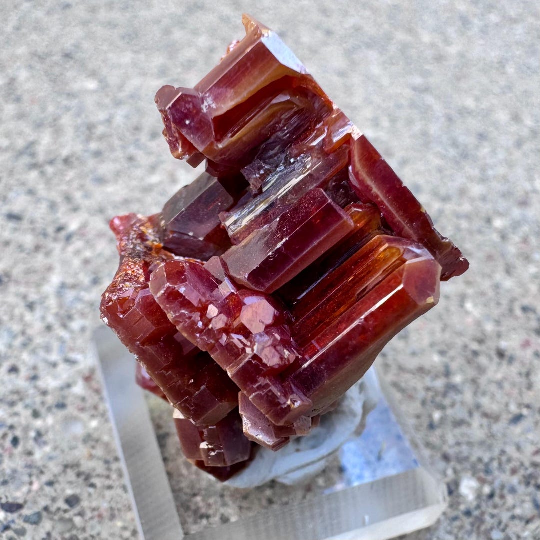 Rare Unique Red Gem Vanadinite Crystal Cluster 14g Mineral Specimen ...