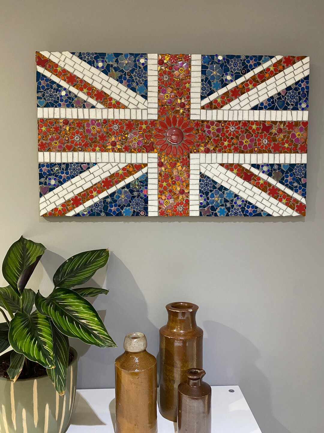 Union Jack Mosaic Wall Plaque, Wall Hanging, Handmade by Jo - Etsy UK