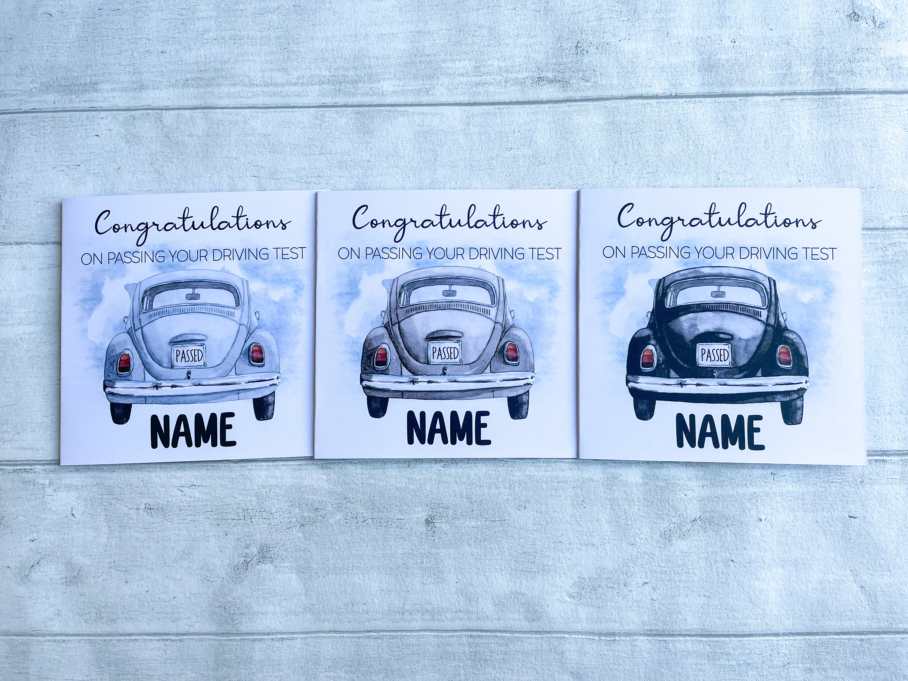 Driving Test Card: Personalised Watercolour Car Congratulations - Etsy UK