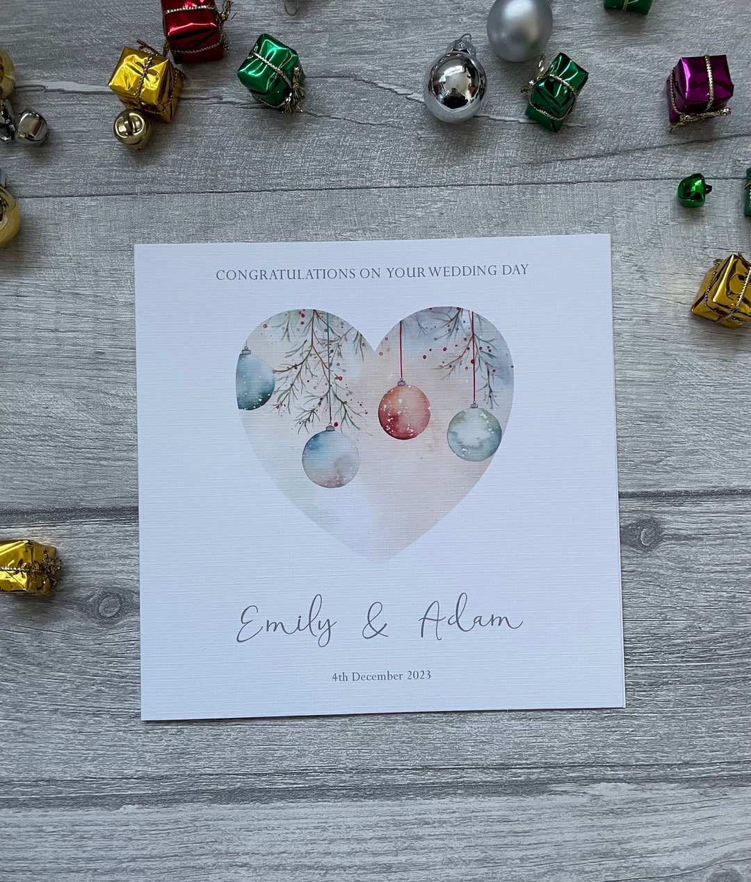 Personalised Winter Theme Wedding Card, Engagement Card, Heart Wedding ...