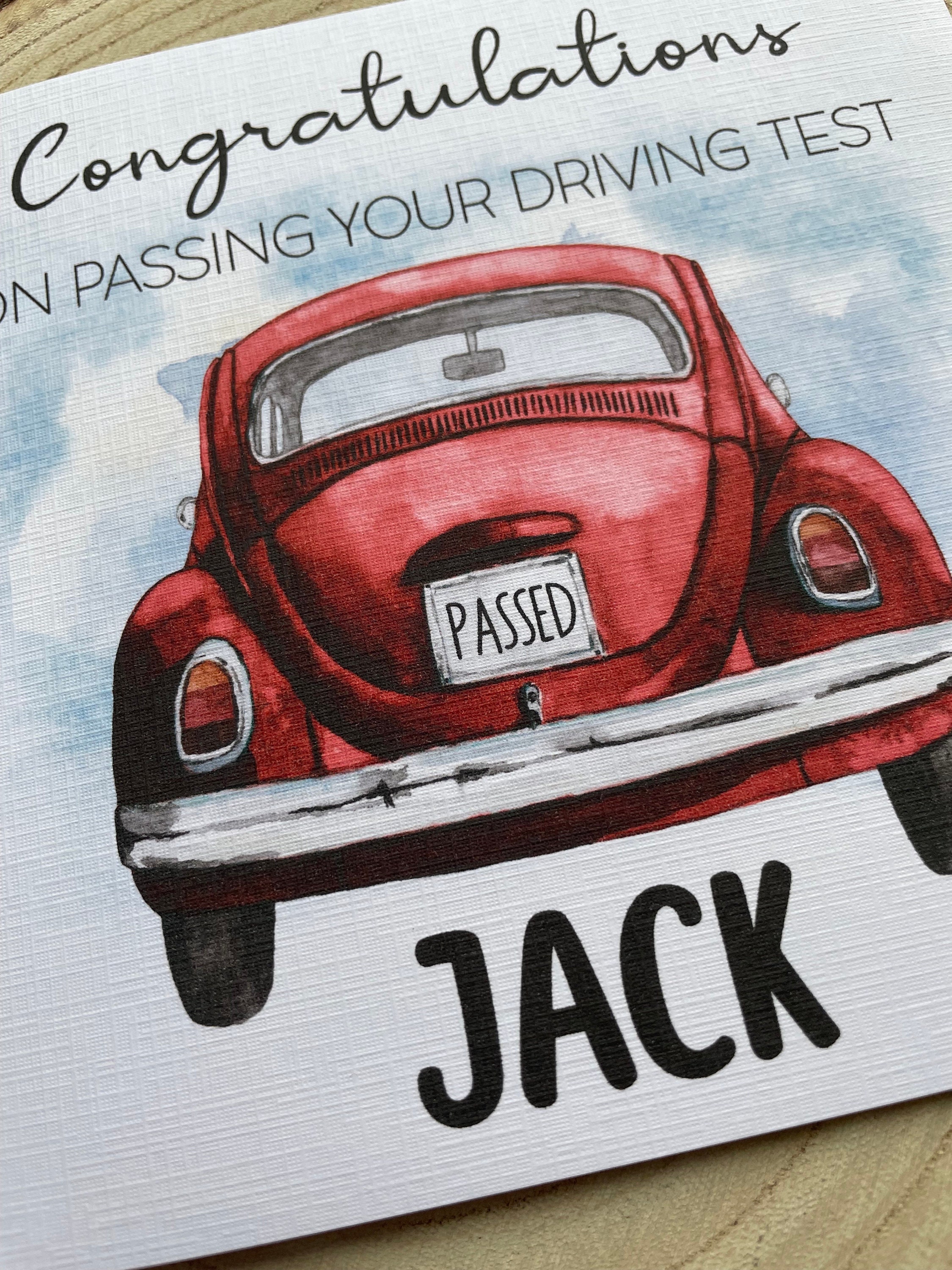 Driving Test Card: Personalised Watercolour Car Congratulations - Etsy UK