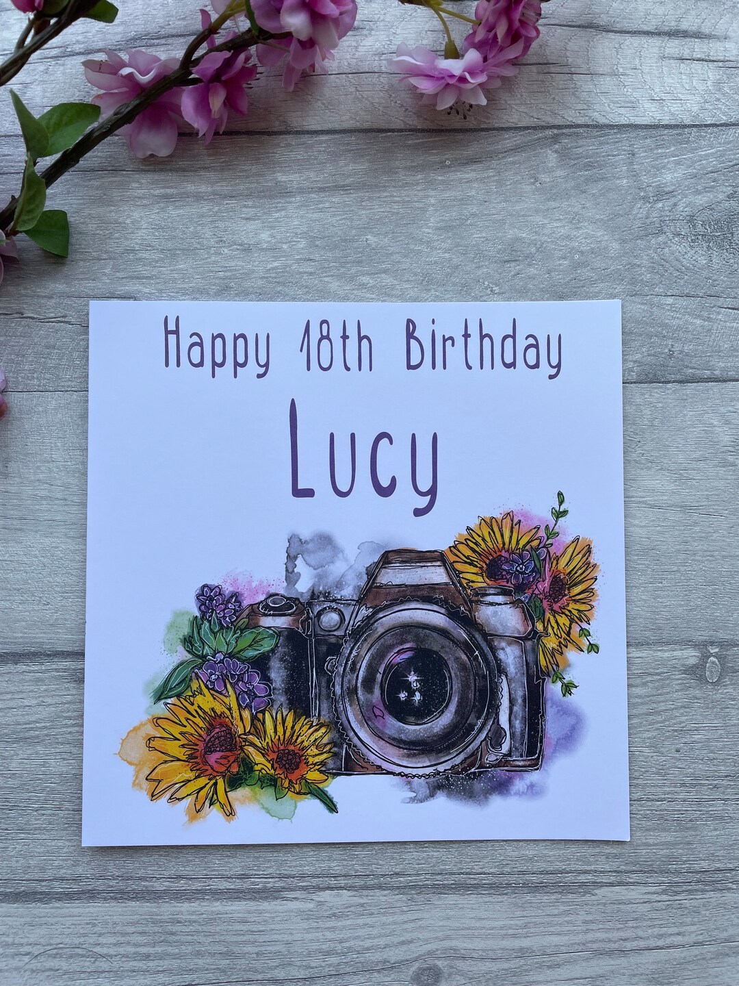 Photography Birthday Card Camera Personalised Congratulations Card - Etsy