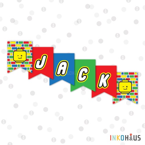 Printable Custom Brick Building Block Party Sign Banner | Etsy