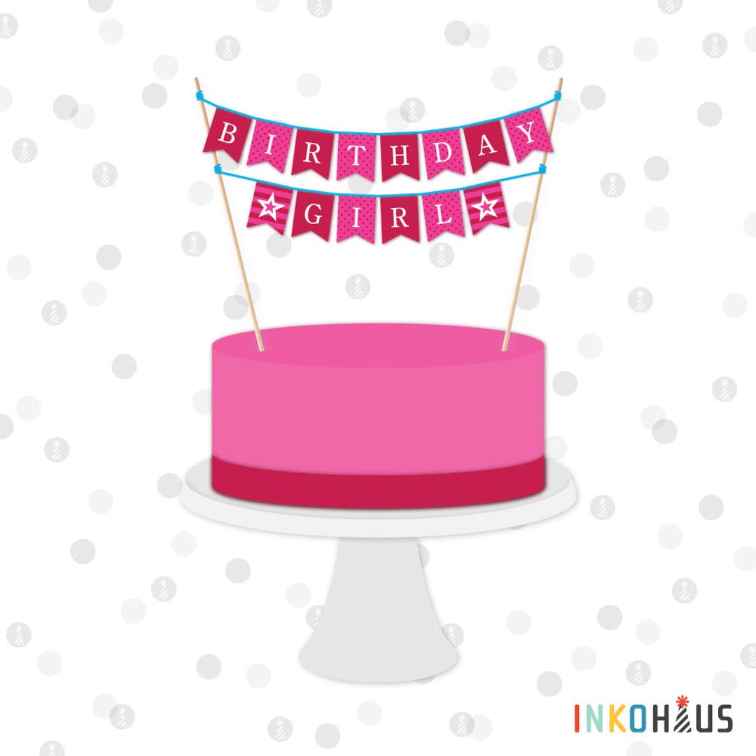 INSTANT DOWNLOAD Mini Banner Cake Topper American Doll Printable Party ...