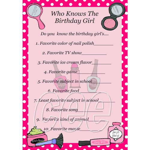 Unicorn Birthday Game Printable Who Knows the Birthday Girl | Etsy