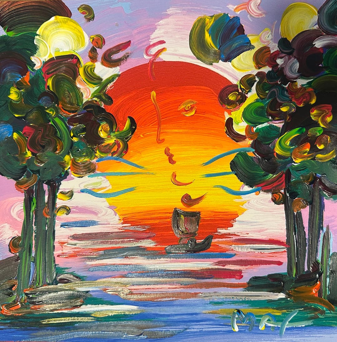 Peter Max Acrylic Painting HAND Painted & Signed Better World One of a ...