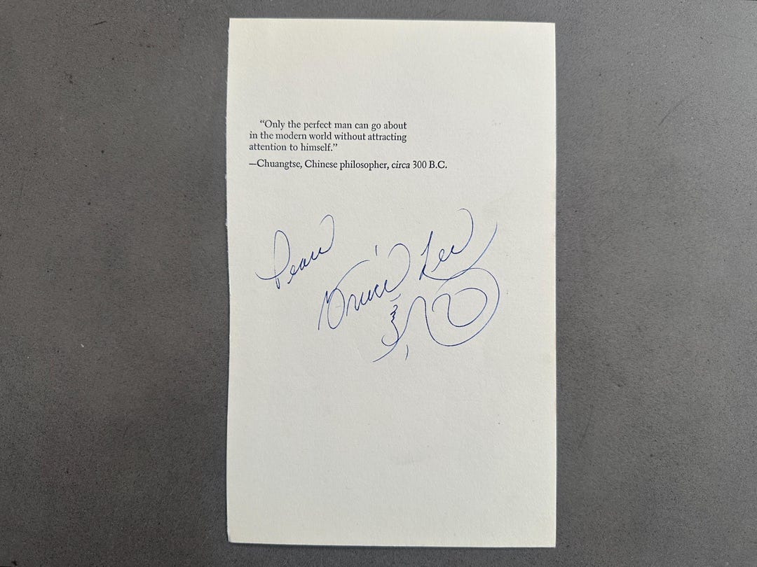 Bruce Lee HAND SIGNED Autograph Page From Book Jeet Kune Do JKD - Etsy