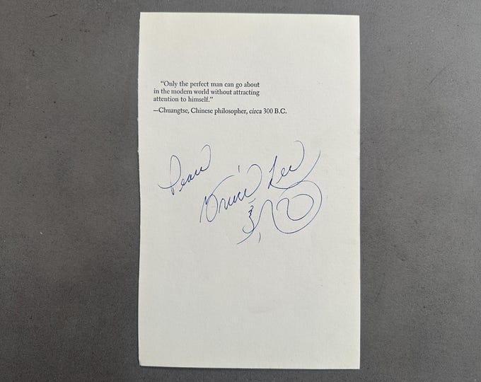 Bruce Lee HAND SIGNED Autograph Page From Book Jeet Kune Do JKD - Etsy