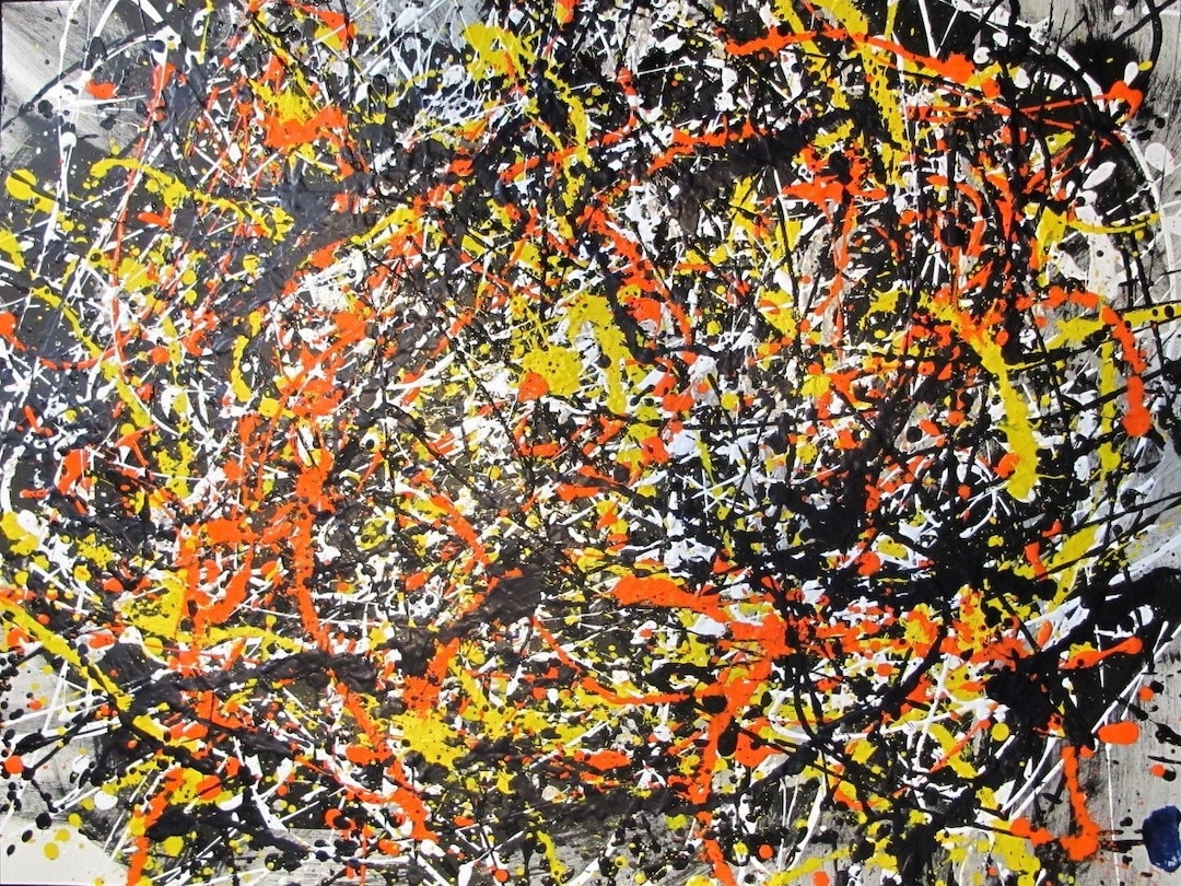 Jackson Pollock Style Drip Painting HAND Painted & Signed With ...