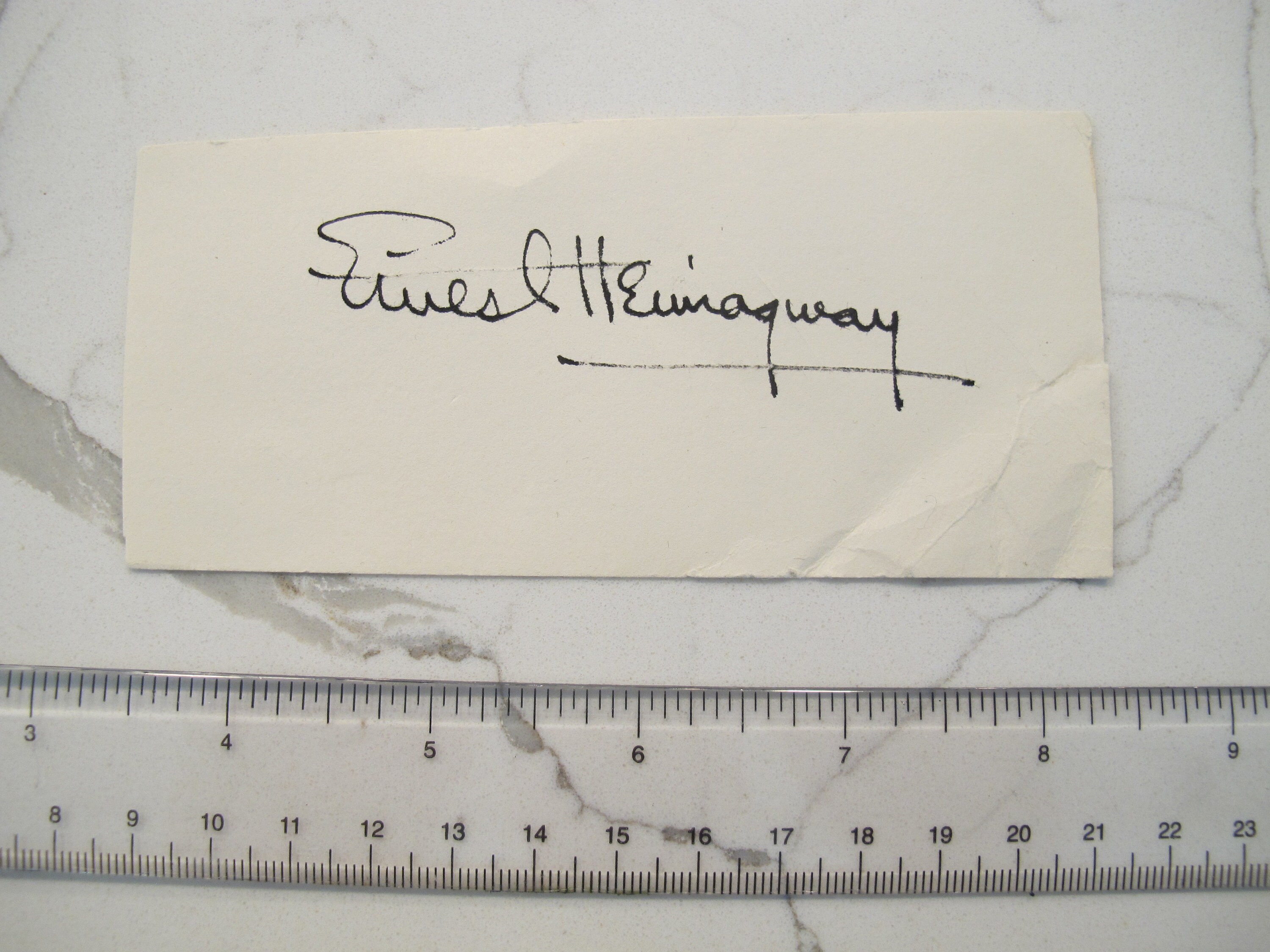 Ernest Hemingway HAND SIGNED Black Ink Autograph Signature Cut ...