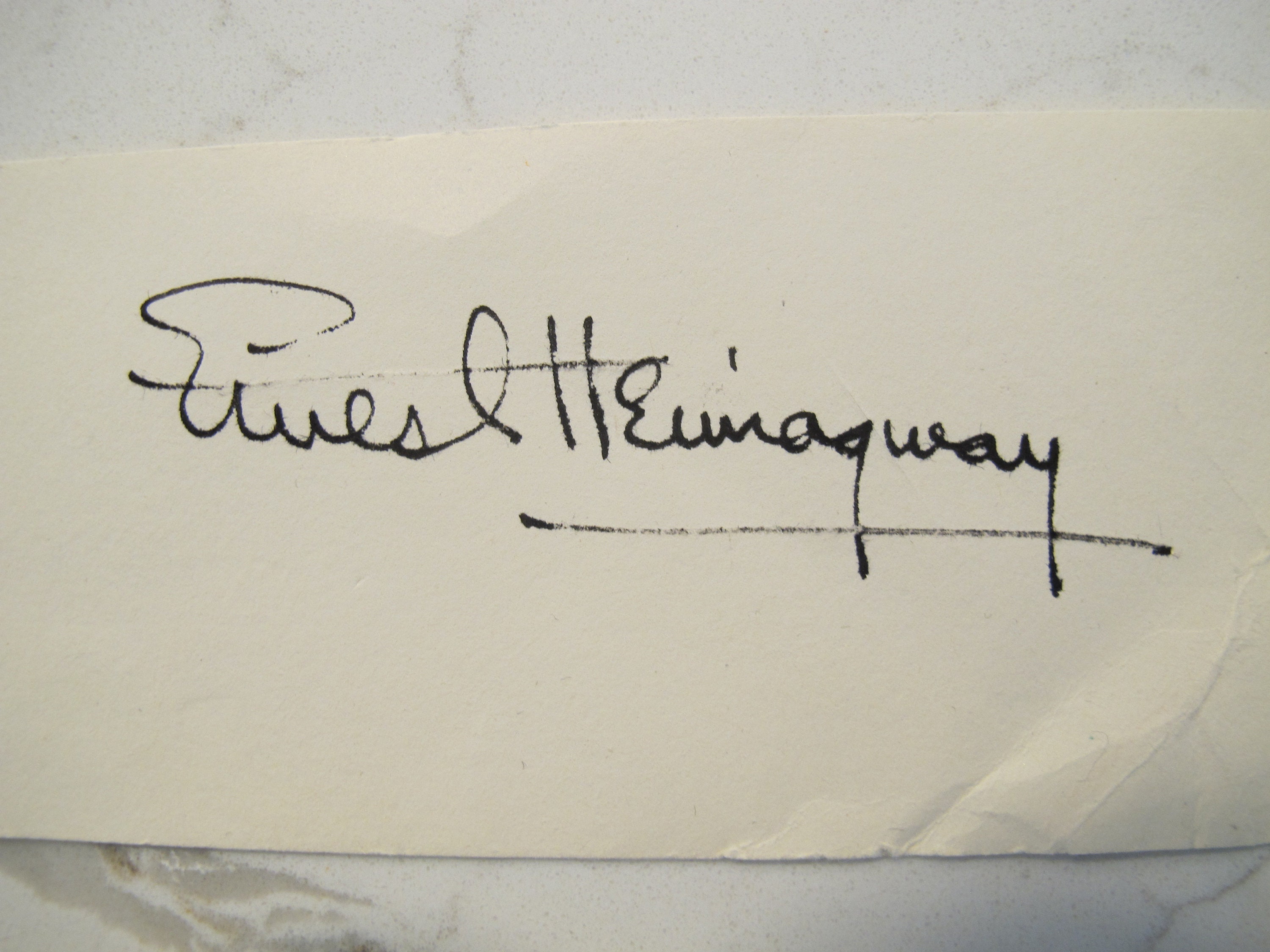 Ernest Hemingway HAND SIGNED Black Ink Autograph Signature Cut ...