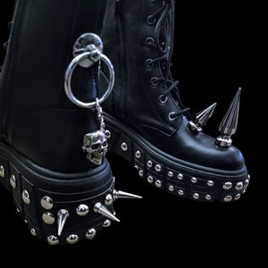 Goth Boots / Punk Platform Boots/ Spiked Goth Boot /knee Length Boots ...