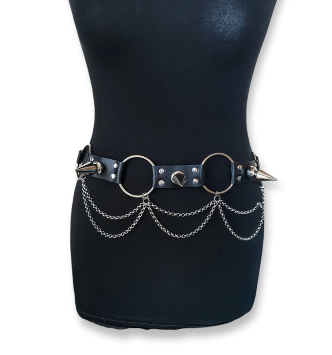 Black Spike Belt, Goth Spiked Belt, Black Body Belt - Etsy