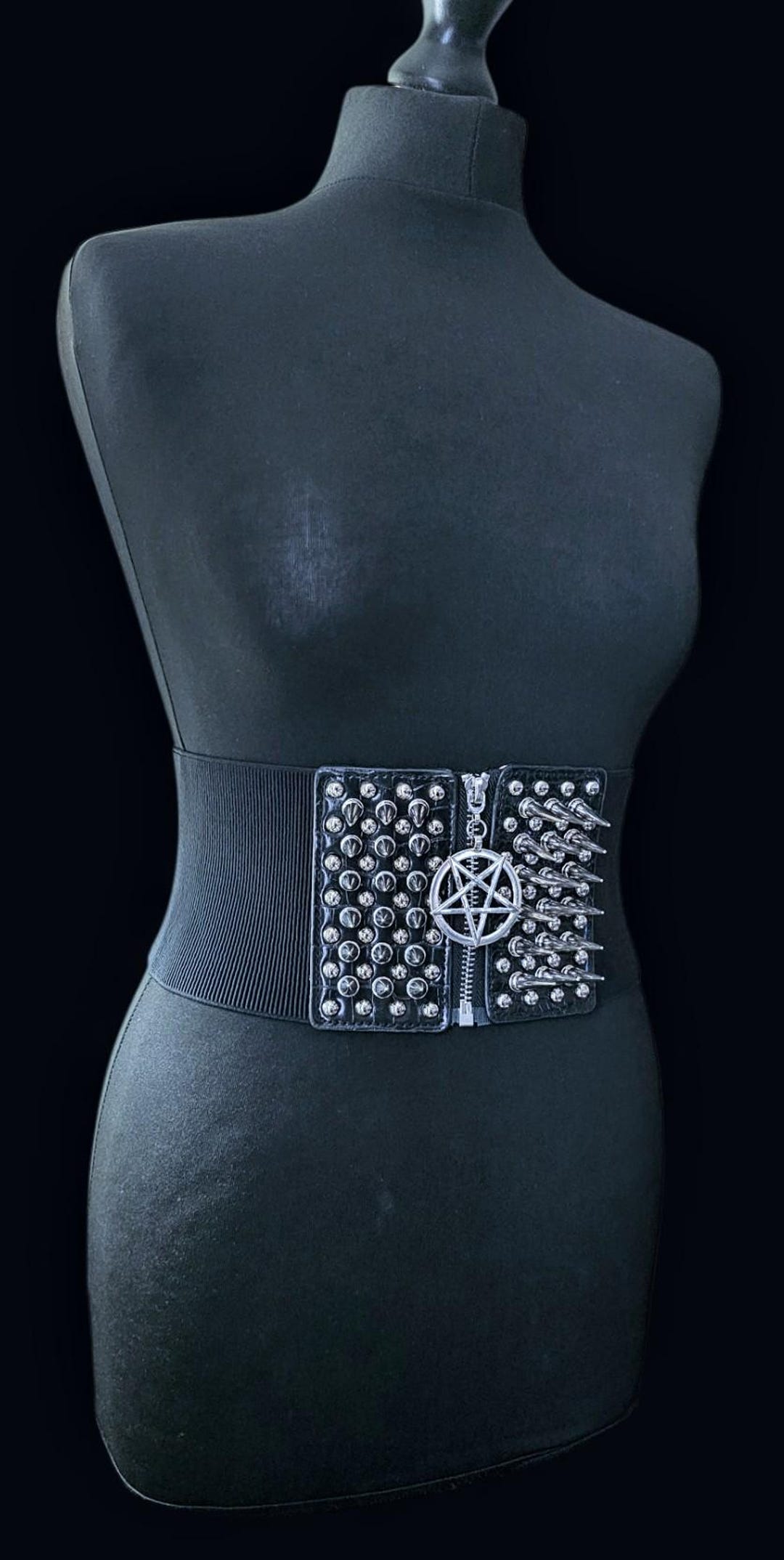 Spike Belt, Goth Spiked Belt,corset Belt - Etsy