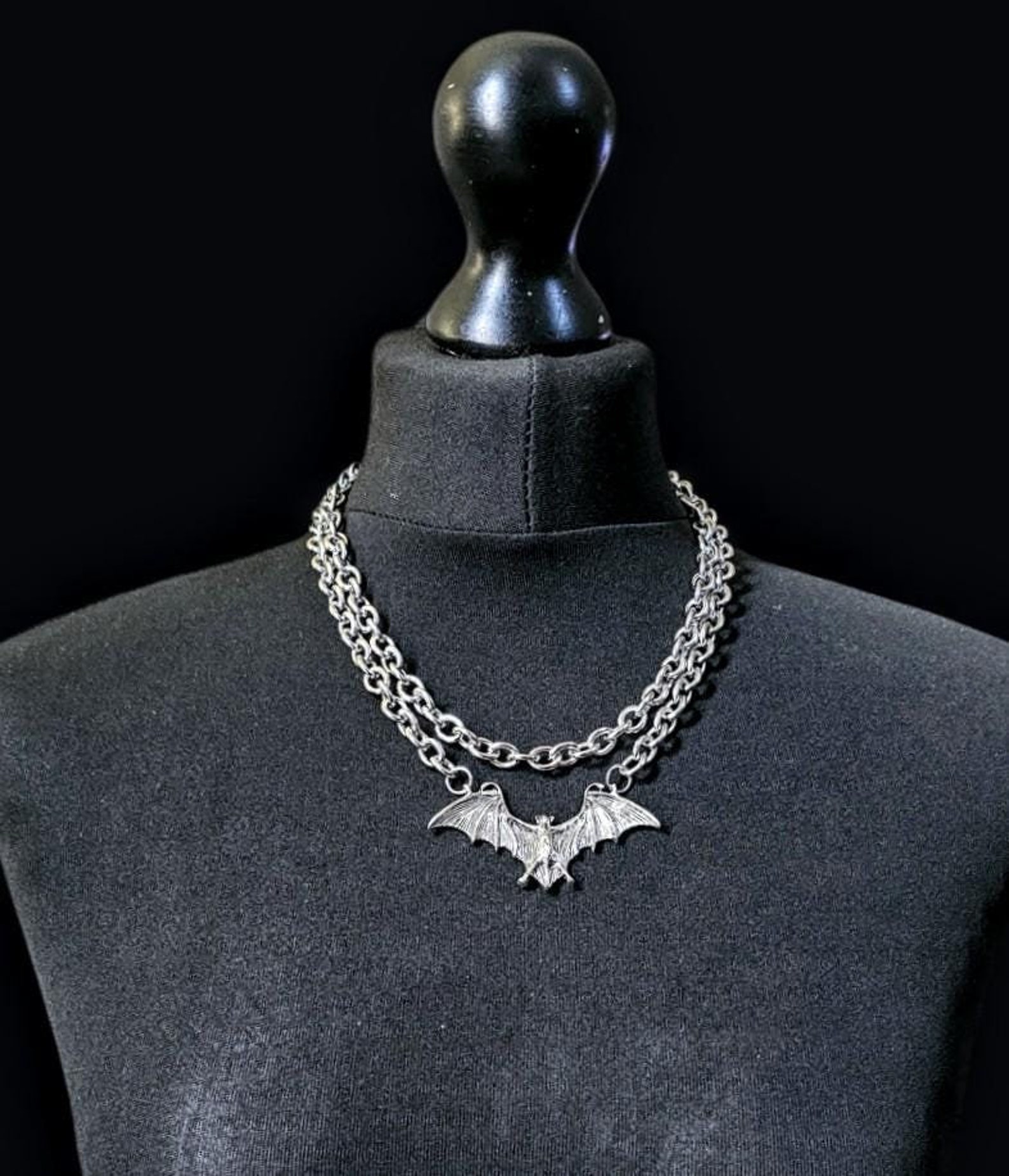 Bat Necklace,stainless Steel Chains Necklace, Goth Necklace, - Etsy