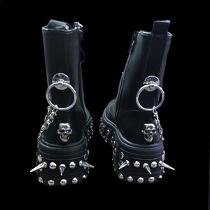 Goth Boots / Punk Platform Boots/ Spiked Goth Boot /knee Length Boots ...