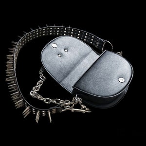 Goth Shoulder Bag, Black Crossbody Bag, Spike Bag, Punk Bag, PU Leather ...