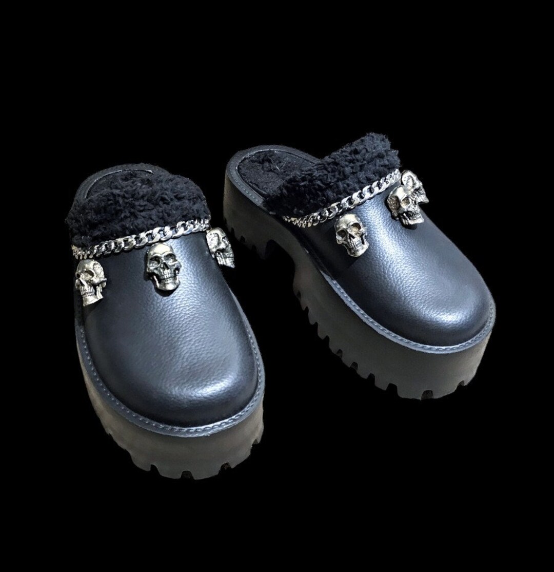 Goth Shoes/ Punk Platform Shoe/ Platform Goth Sandals/skull Shoes - Etsy