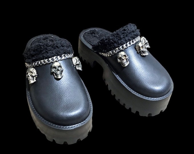Goth Shoes/ Punk Platform Shoe/ Platform Goth Sandals/skull Shoes - Etsy