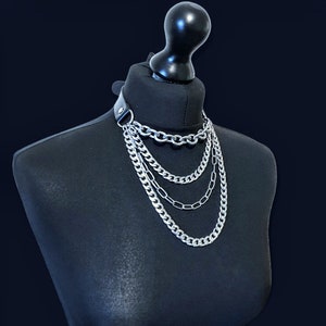 Heavy Stainless Steel Chains Choker/goth Necklace/chain Choker/goth ...