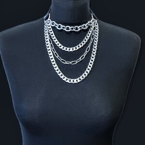 Heavy Stainless Steel Chains Choker/goth Necklace/chain Choker/goth ...