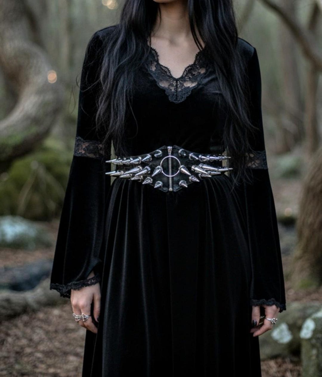 Spike Belt, Goth Spiked Belt,corset Belt - Etsy