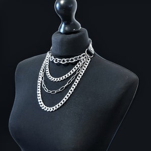 Heavy Stainless Steel Chains Choker/goth Necklace/chain Choker/goth ...