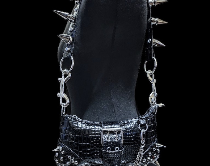 Black Spike Bag/mini Shoulder Bag/small Cocktail Bag/punk Bag/shoulder ...