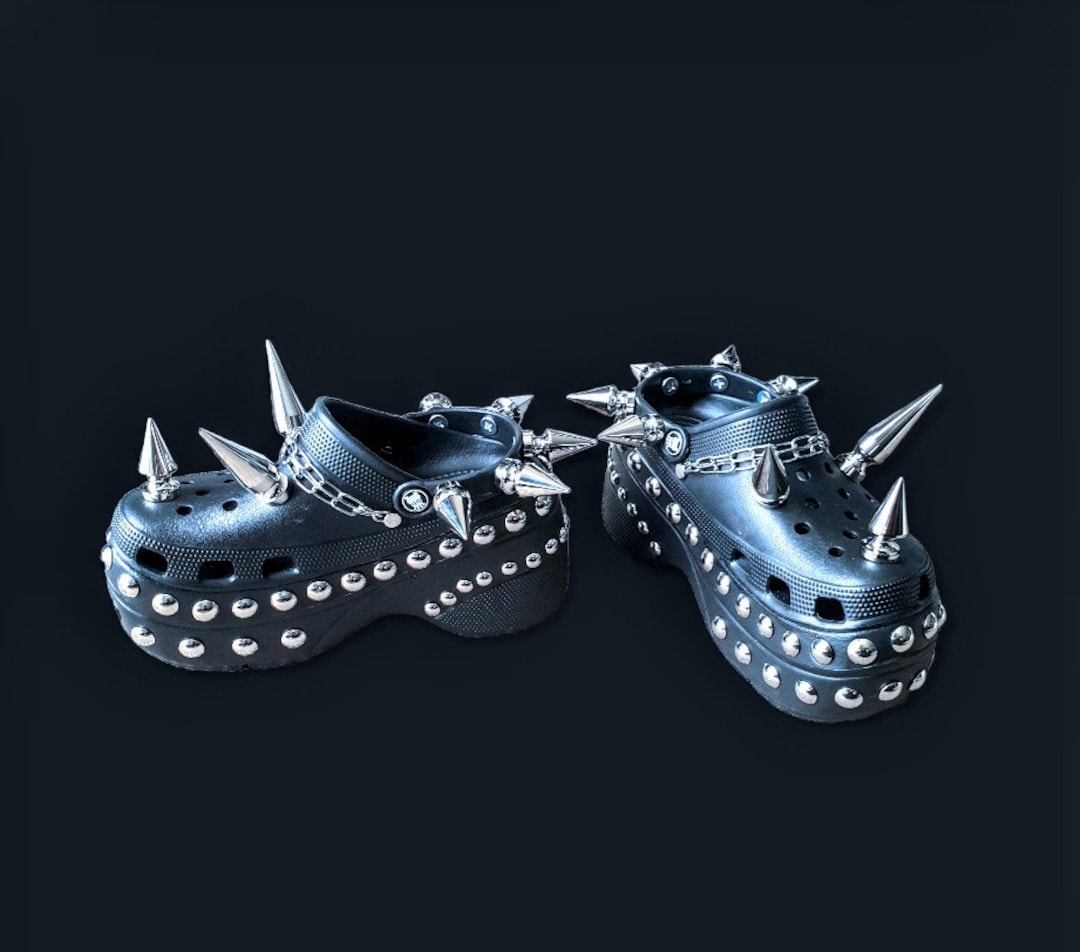 Goth Crocs/ Punk Platform Clogs/ Platform Goth Sandals/goth Clog Shoe ...