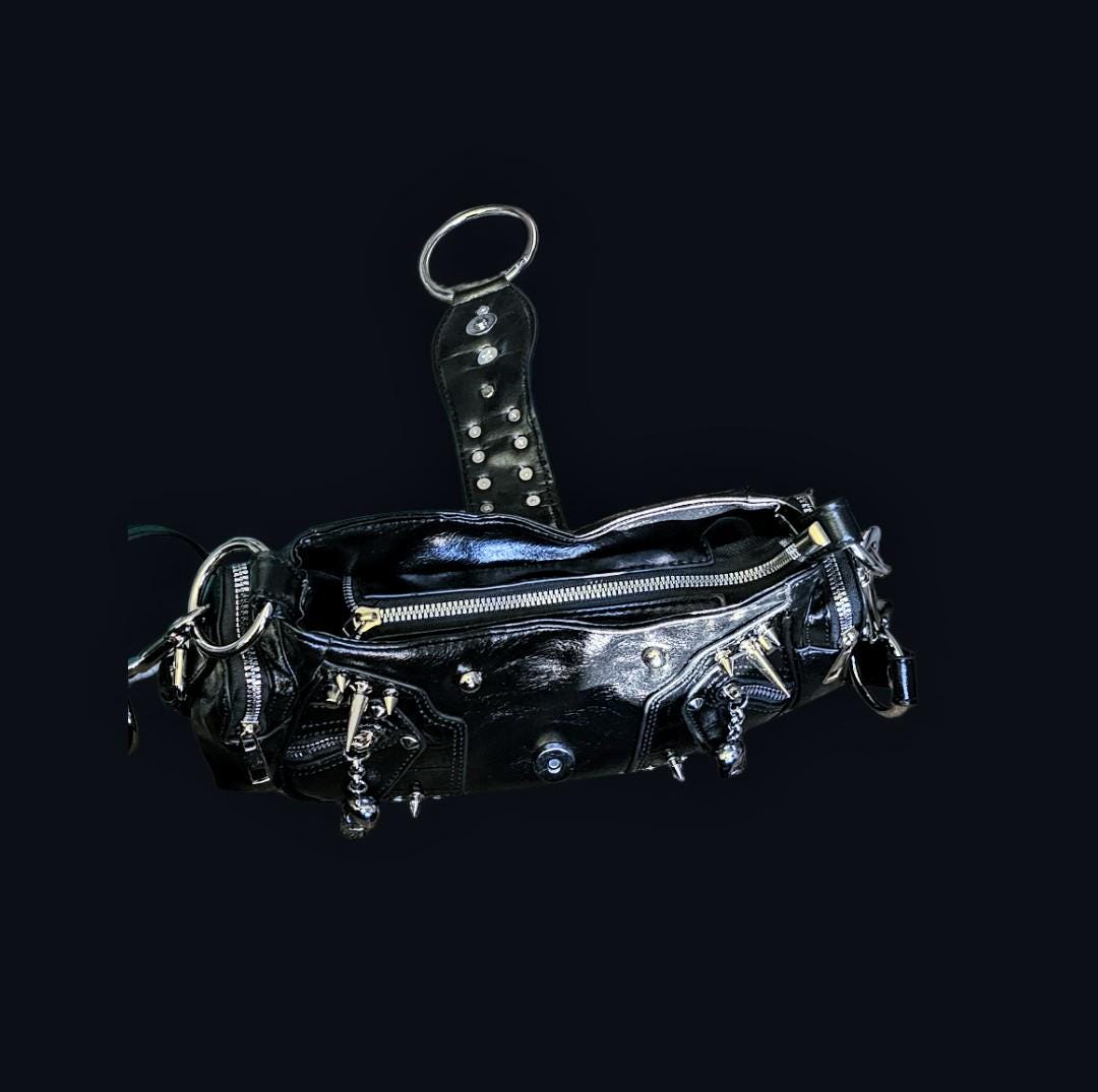 Goth Spike Bag, Spike Shoulder Bag, PU Leather Bag - Etsy