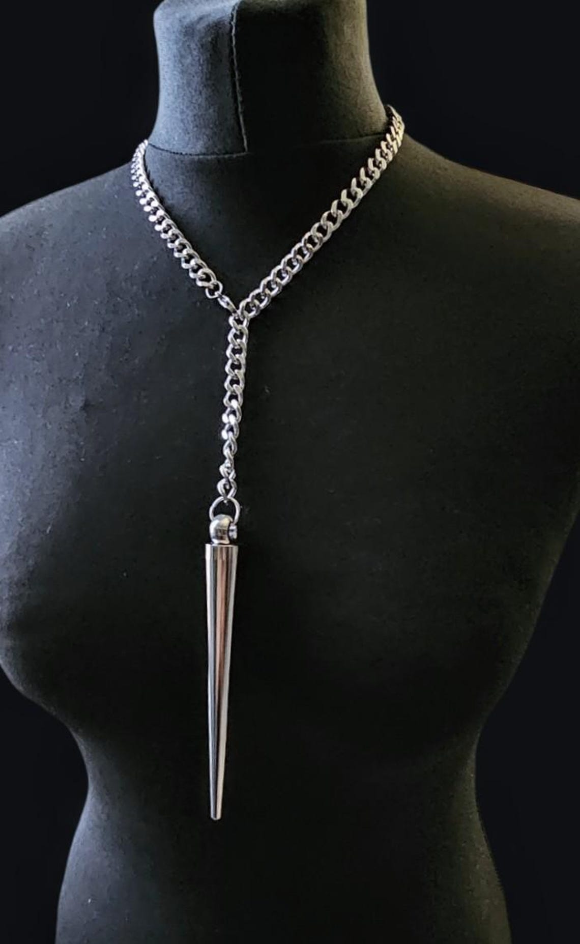 Spike Necklace, Stainless Steel Chains Choker/goth Necklace/cobe Spike ...