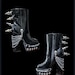 Goth Boots / Punk Platform Boots/ Spiked Goth Boot /knee Length Boots ...