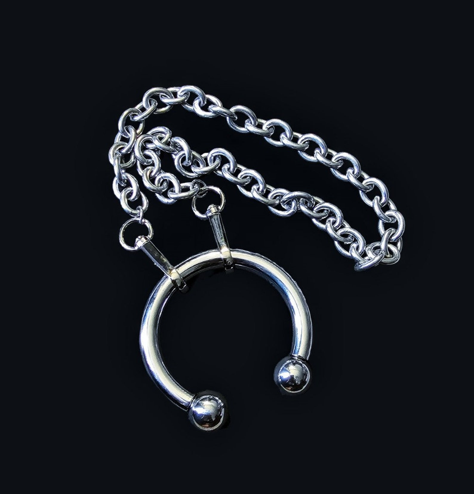 Horseshoe Barbell Necklace, Punk Rock Barbell Necklace, Horseshoe ...