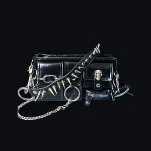 Goth Shoulder Bag, Punk Rock Bag, Spike Bag, Skull Bag, Crossbody Bag ...