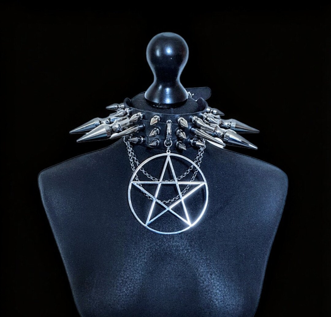 Pentacle Gaint Spike Chokers, Spike Choker, Spiked Collar - Etsy