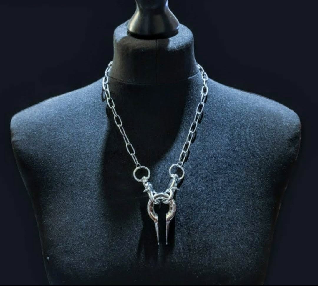 Goth Necklace, Stainless Steel Chain Necklace - Etsy