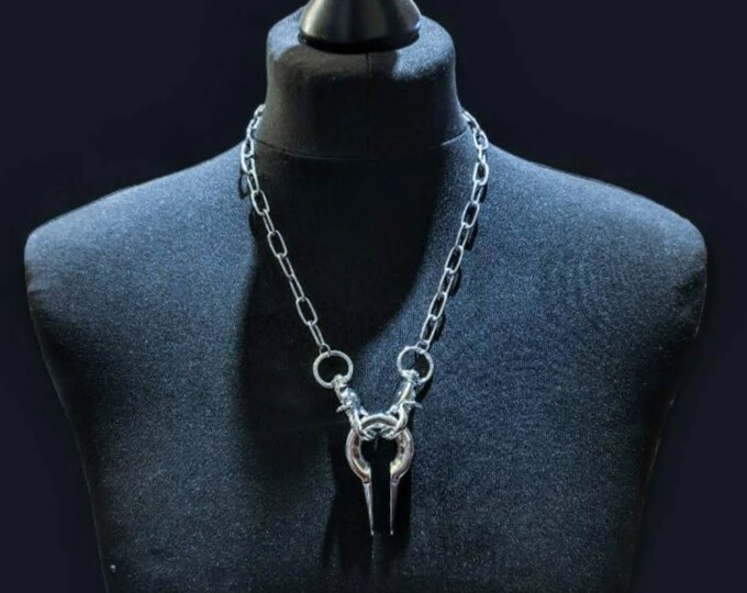 Goth Necklace, Stainless Steel Chain Necklace - Etsy