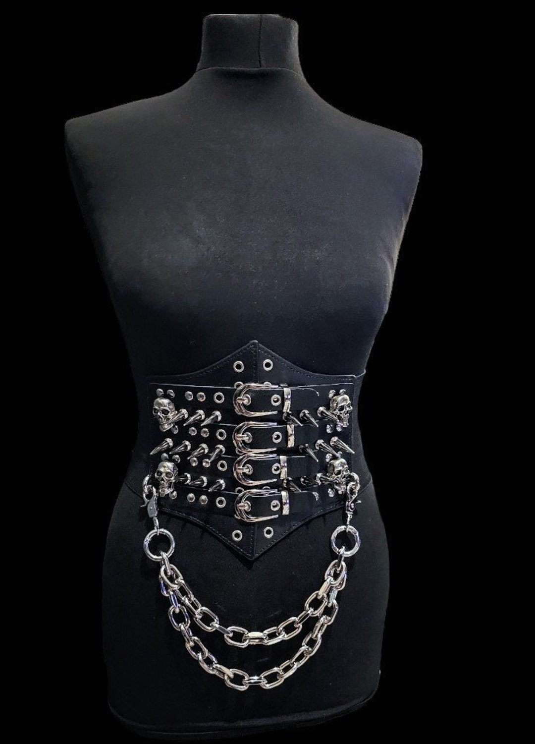 Spike Belt, Goth Spiked Belt,corset Belt - Etsy