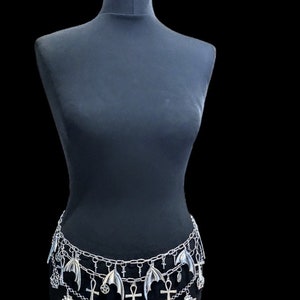 Ankh Waist Chain, Bat Belt, Bat Wings Belt ,goth Pentacle Belt, Chain ...