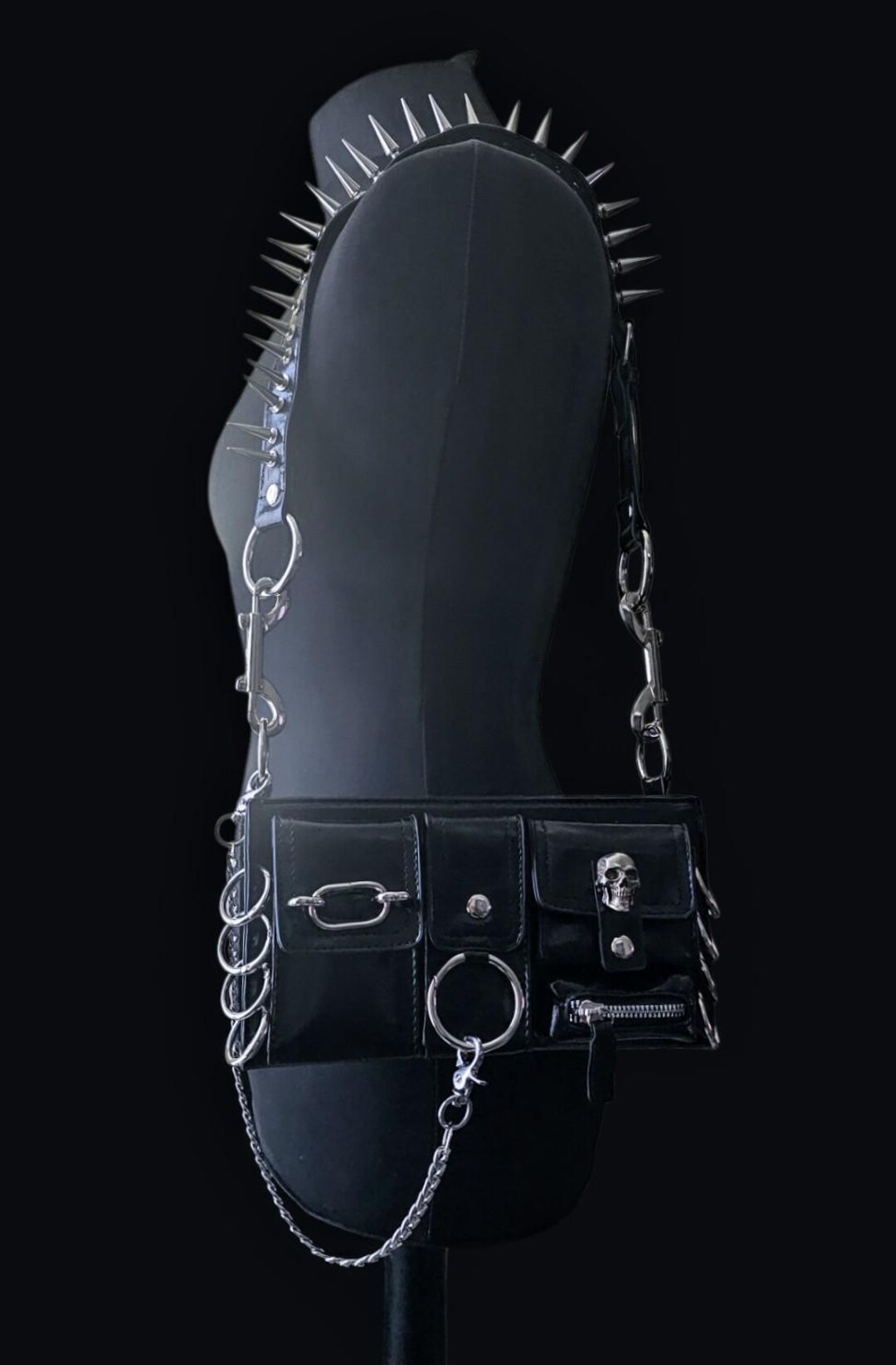 Goth Shoulder Bag, Punk Rock Bag, Spike Bag, Skull Bag, Crossbody Bag ...