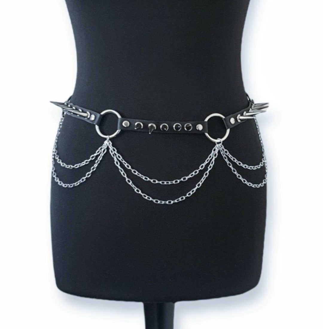 Goth Spiked Belt , Black Spiked Body Belt - Etsy