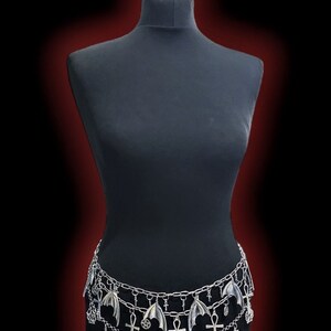 Ankh Waist Chain, Bat Belt, Bat Wings Belt ,goth Pentacle Belt, Chain ...