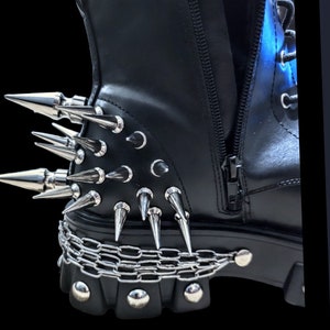Goth Boots / Punk Platform Boots/ Spiked Goth Boot /knee Length Boots ...