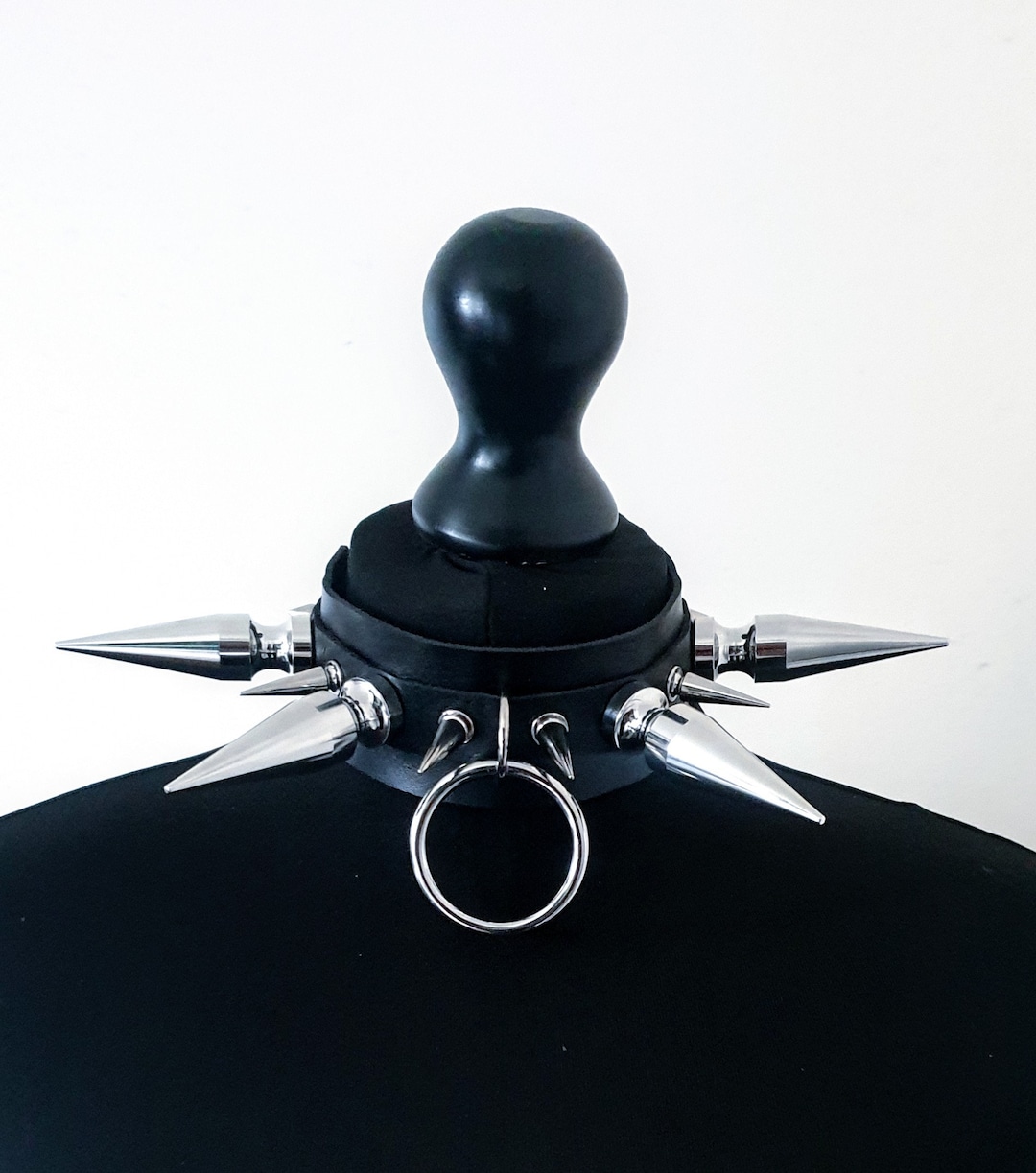 Spike Collar, Vegan Leather Choker, Goth Spiked Choker, Giant Spike ...