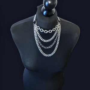 Heavy Stainless Steel Chains Choker/goth Necklace/chain Choker/goth ...