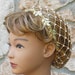 SHORT HAIR Metallic Gold Hair Snood With Pearl Beads With Gold Metal ...