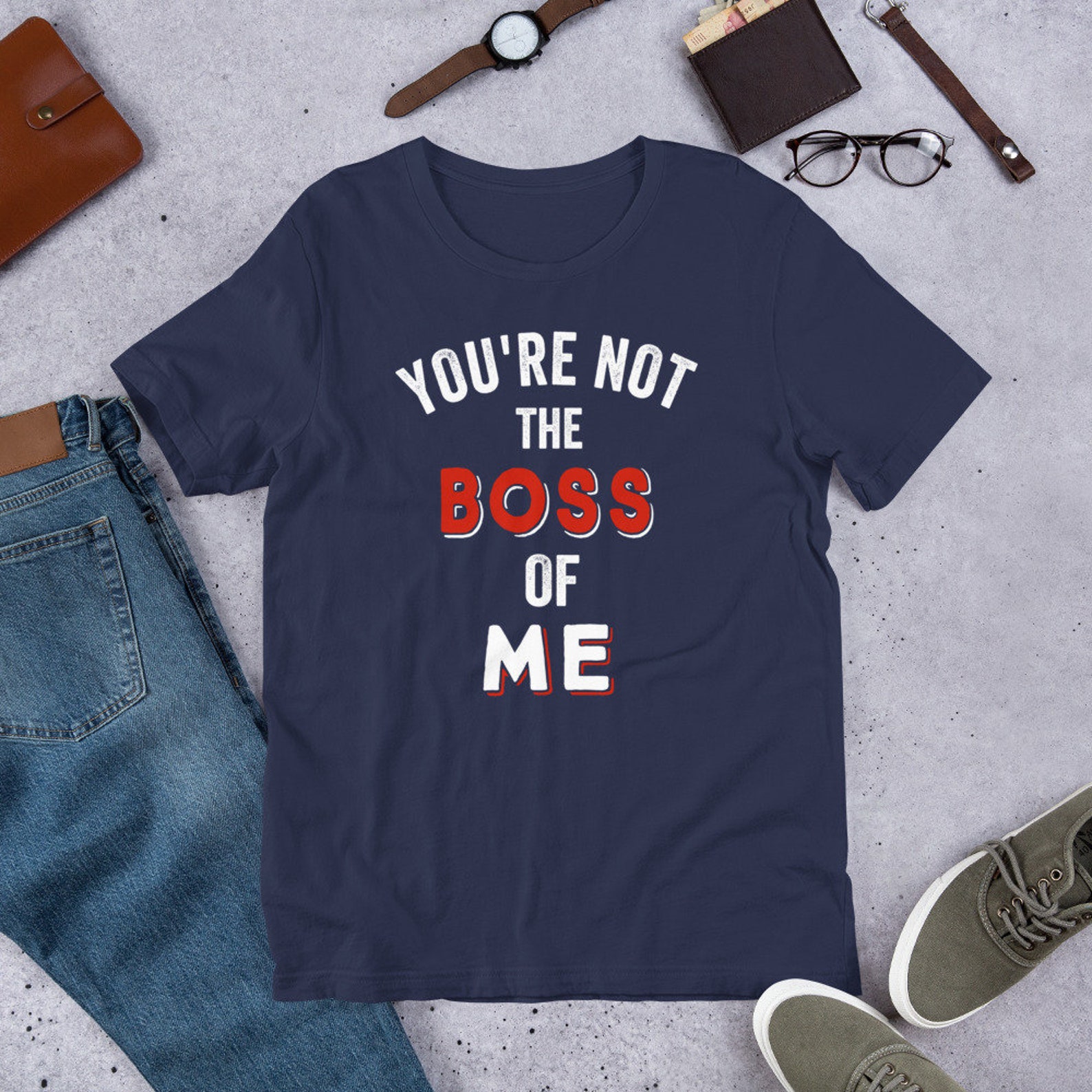 You're Not the Boss of Me Funny Word Design Short-sleeve Unisex T-shirt ...