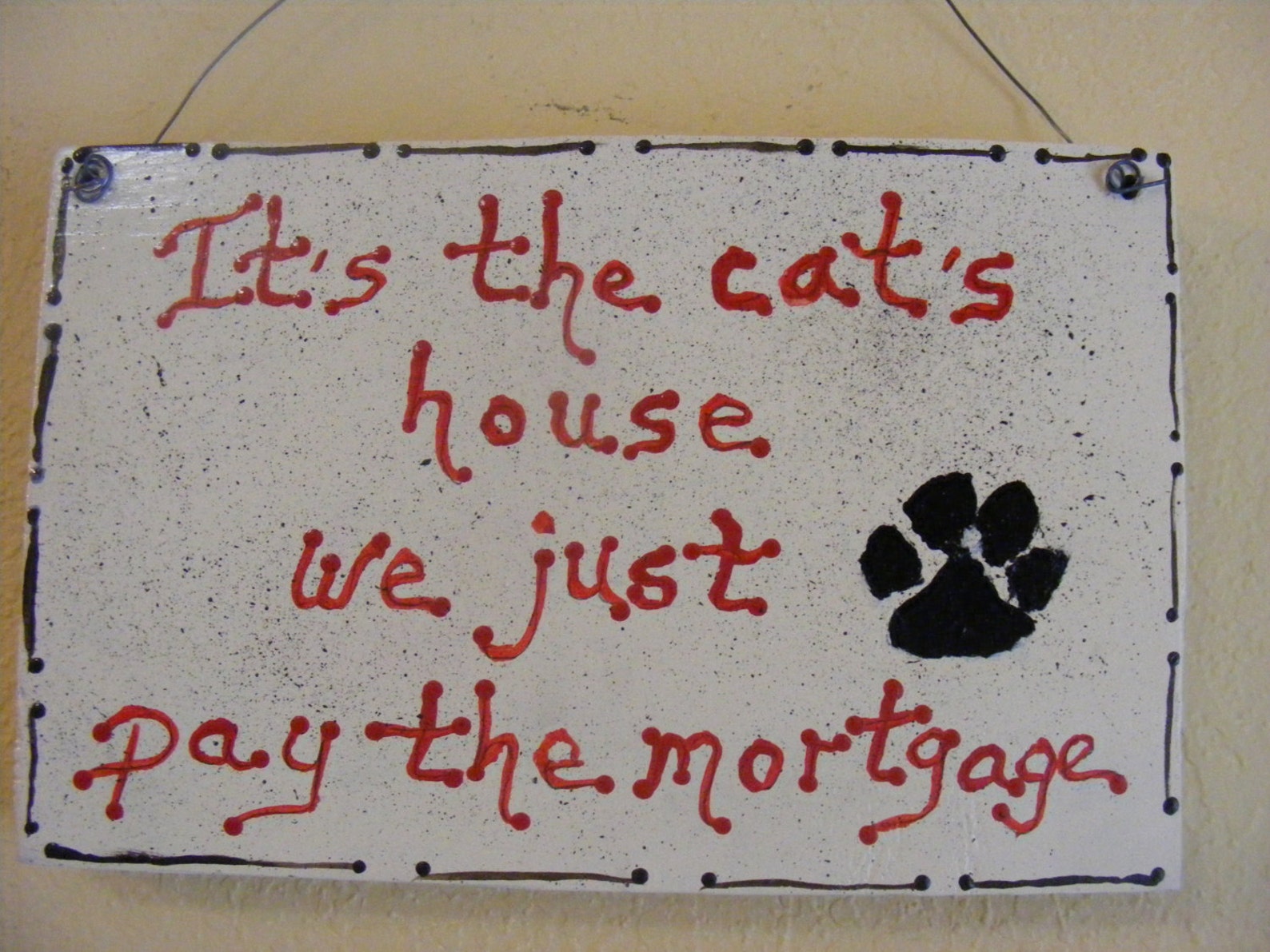 Hand Painted Cat Lover Sign: Funny Cat Saying Wall Hanging - Etsy