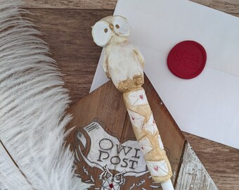 THE GOLDEN OWL Wizard Wand | Carpathian Beech Wood | 100% Handmade ...